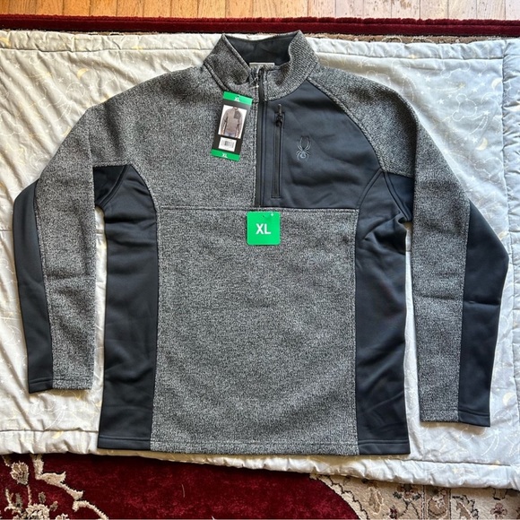 Spyder | Jackets & Coats | Spyder Men Gait Half Zip Jacket Gray Xl ...